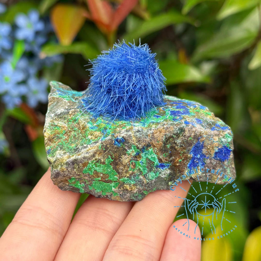 Raw Dandelion Zeolite Flower and Rough Blue Goethite - Unique Moroccan ...