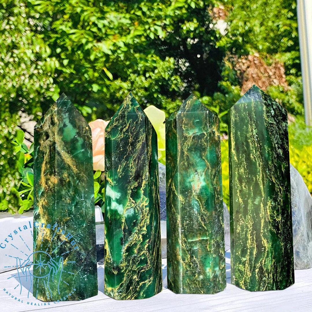 Emerald Tower Wand, Natural Green Emerald Obelisk Gemstone Point, AAA+ ...