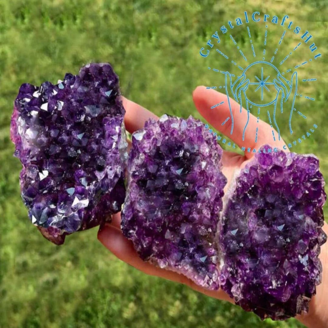 Raw Amethyst Geode Cluster -rough Crystals Amethyst Quartz Cluster ...