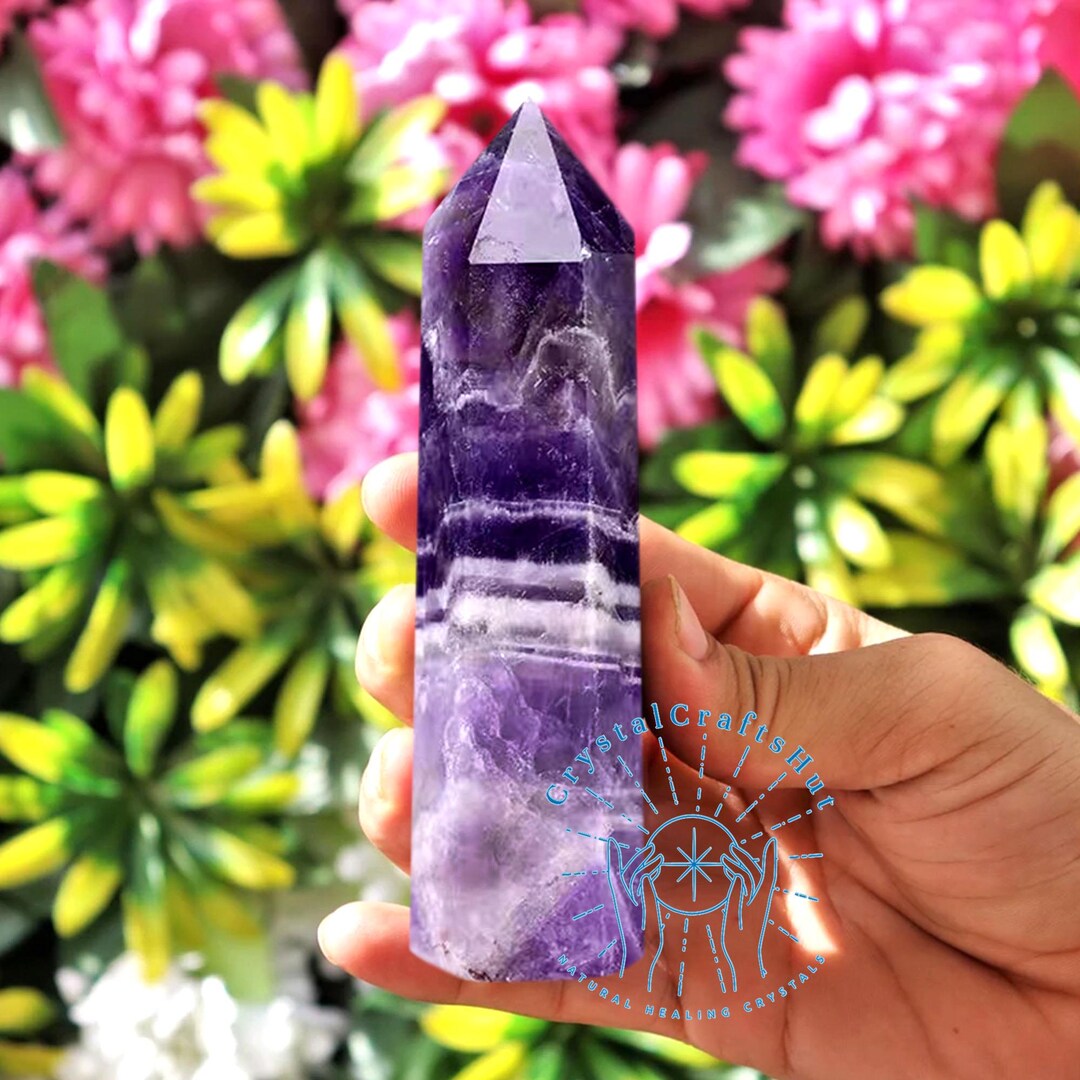 Amethyst Obelisk Tower Natural Purple Crystal Point Tower AAA+ Mineral ...