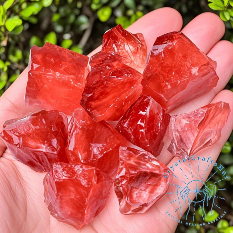 Natural Cherry Quartz Raw Stone - Rough Red Quartz for Aromatherapy ...