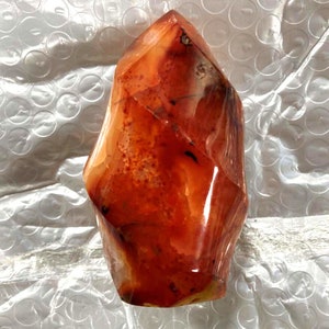 Raw Carnelian Flame Shaped Crystal AAA Natural Large Rose Quartz Fire ...