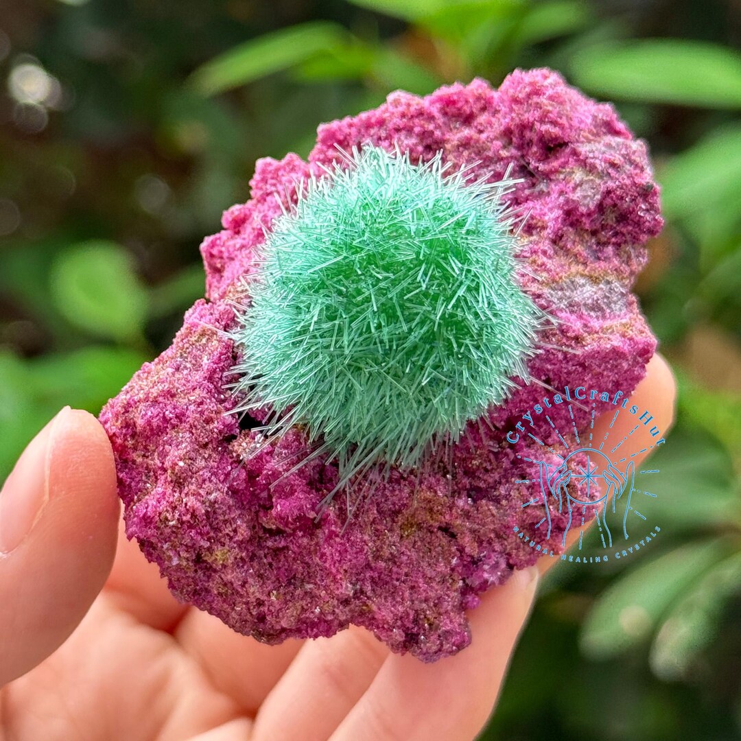 Natural Dandelion Zeolite Flower and Rough Green Goethite, Raw Moroccan ...