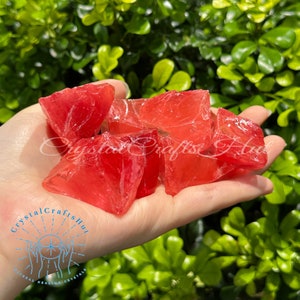 Natural Cherry Quartz Raw Stone - Rough Red Quartz for Aromatherapy ...