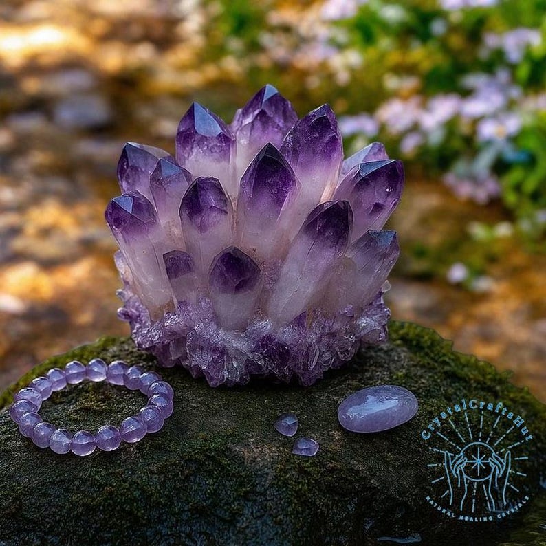 Amethyst Geode Cluster Raw Rock Rough Purple Quartz Cluster Purple ...