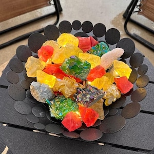 Raw Yellow Titanium Rainbow Cluster Natural Rough Quartz Crystal ...