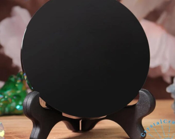 Handmade Wall Art Electroformed Black Obsidian Mirrors, Obsidian Mirror ...