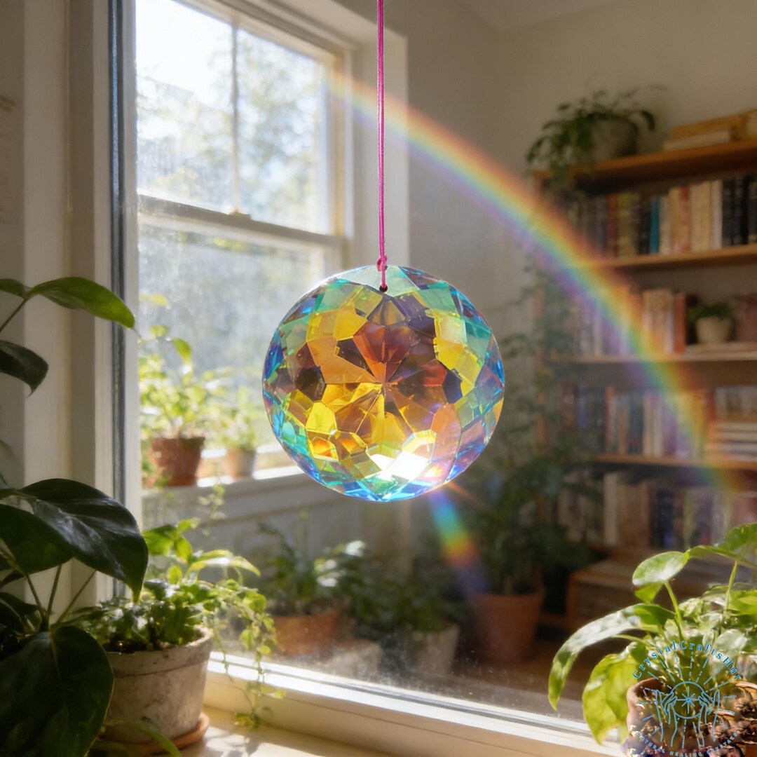 Rainbow-making Crystal Suncatcher - 38mm Window Prism for Home Decor ...