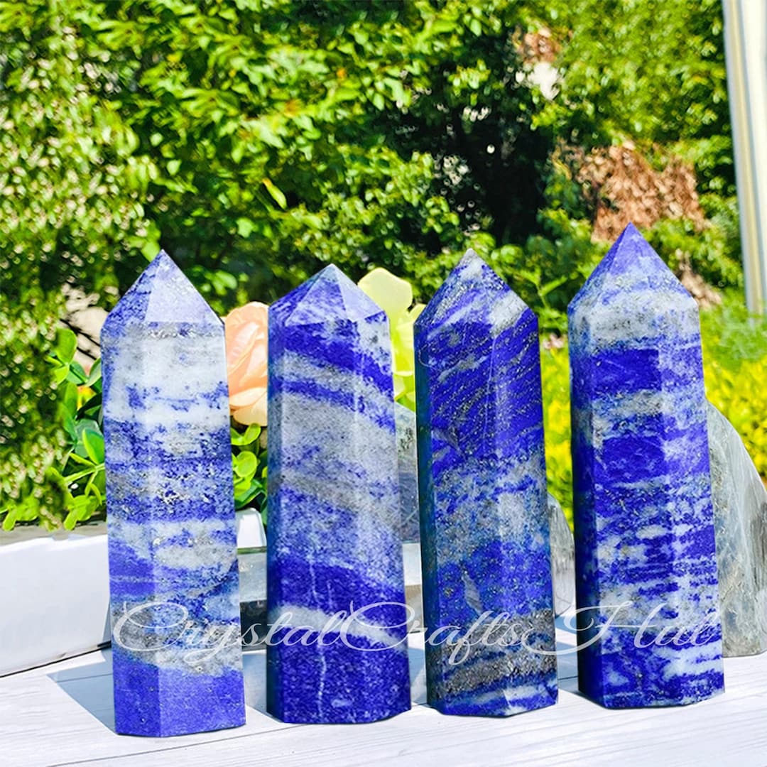 AAA+ Grade Lapis Lazuli Tower Point - Natural Blue Gemstone Tower ...