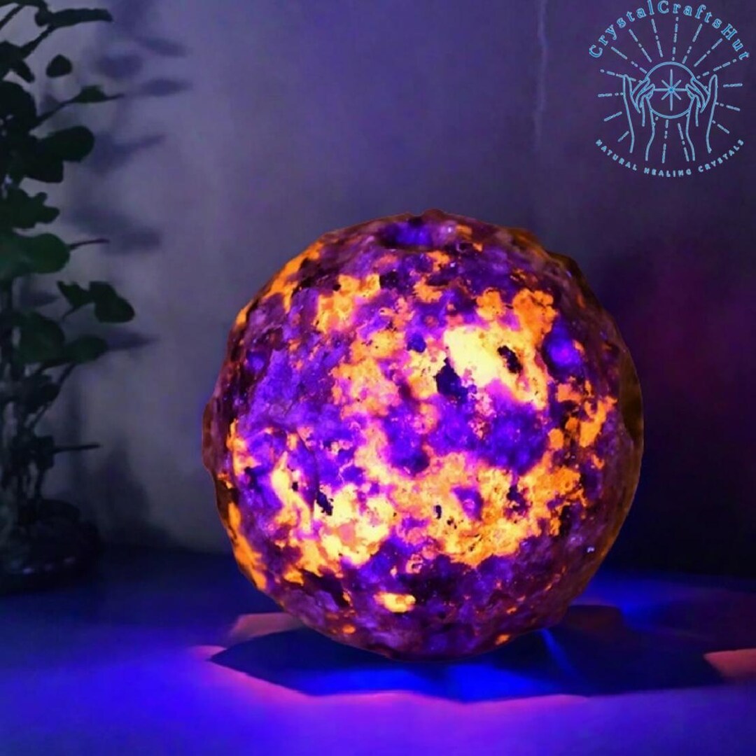 Yooperlite Moon Carvings | Handmade Fluorescent Moon Crater Sodalite ...