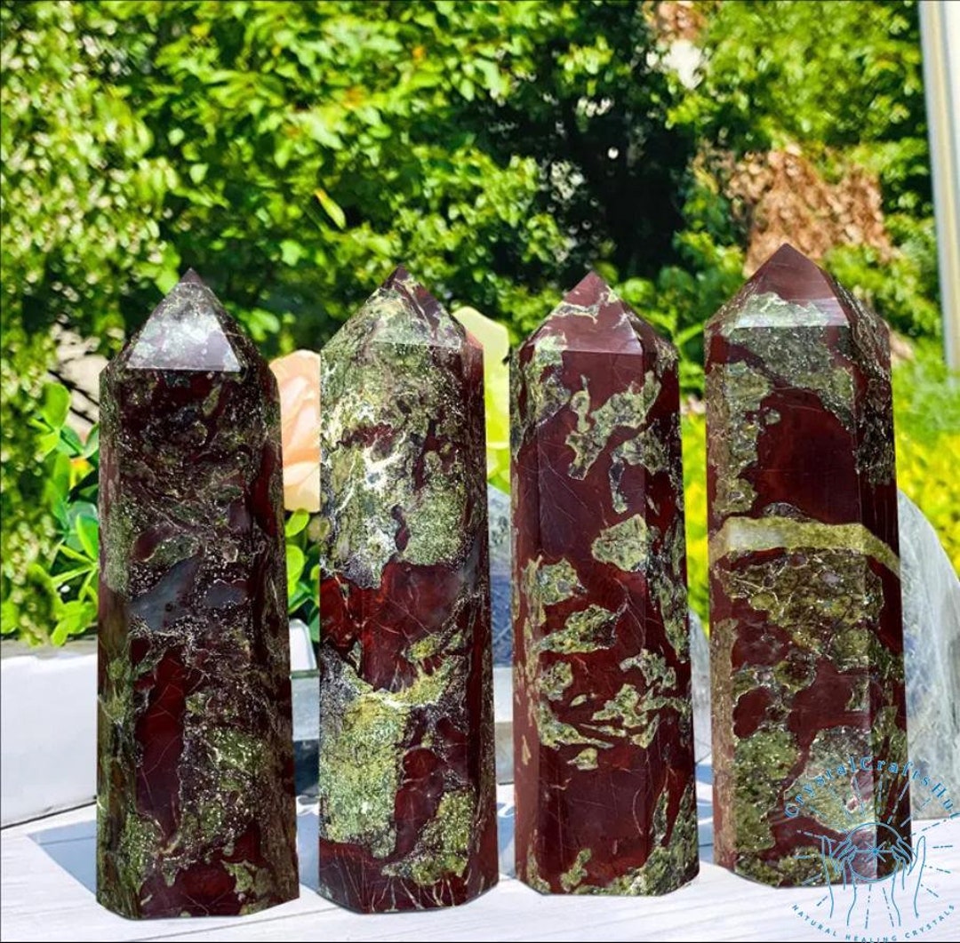 Bloodstone Tower Point Wand, Natural Rough Bloodstone Tower Obelisk ...