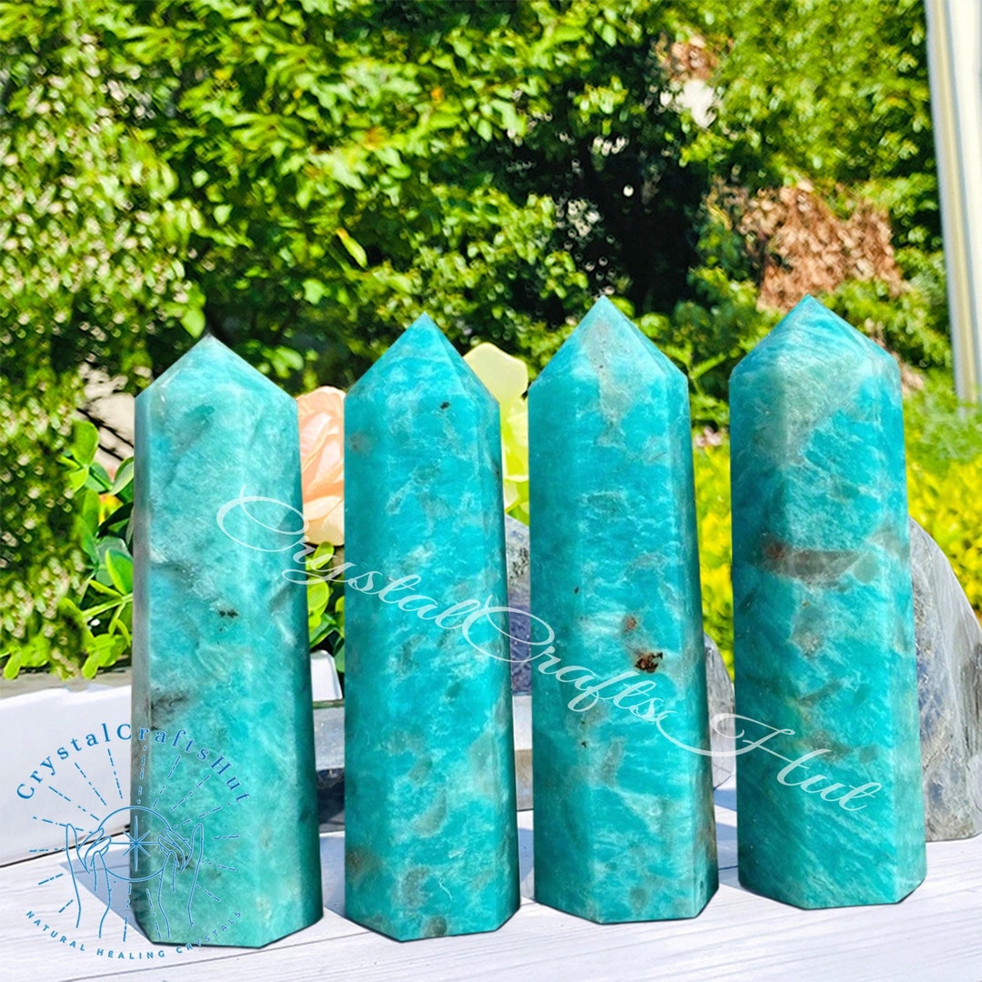 Blue Amazonite Tower Point, Amazonite Crystal Wand Obelisk, Amazonite ...