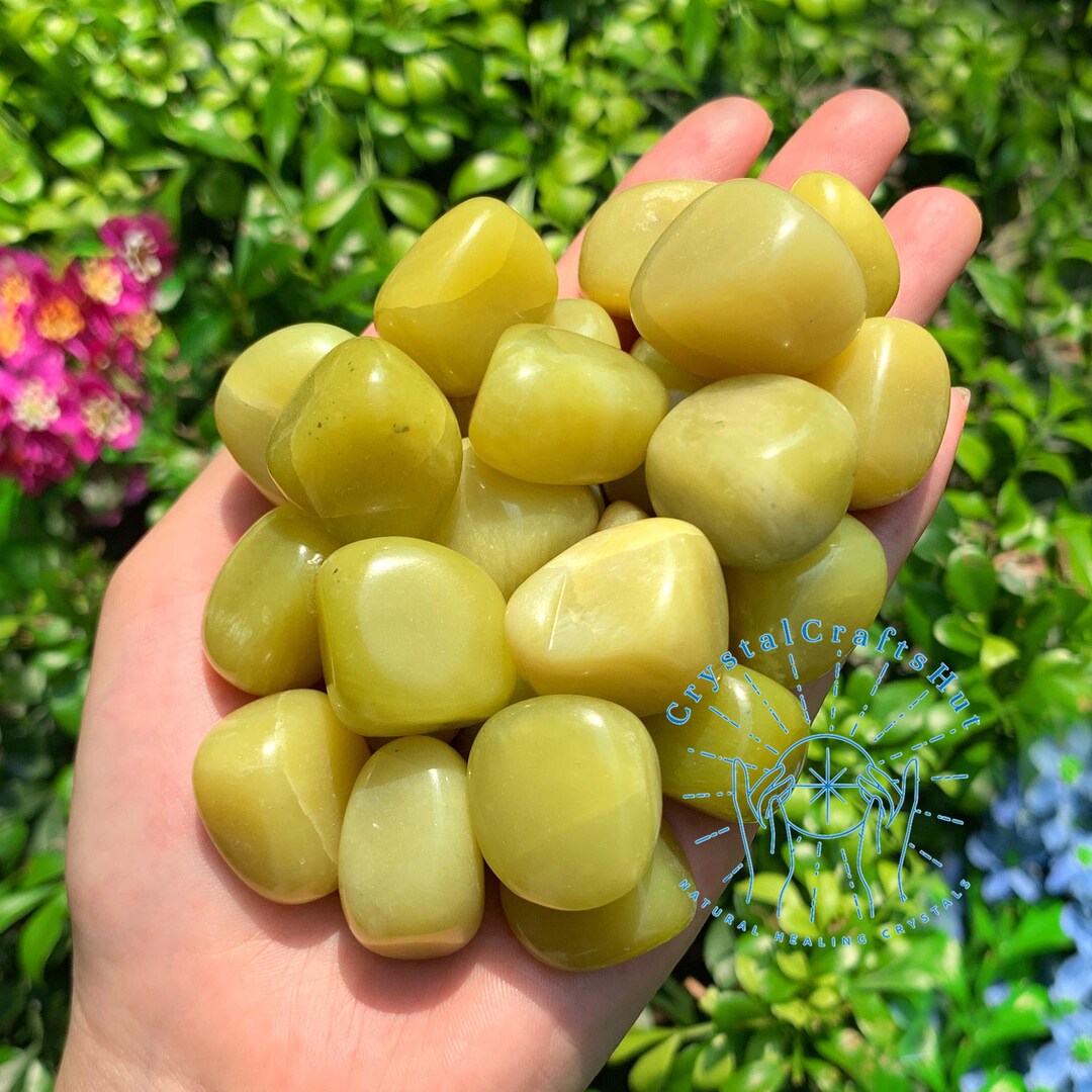 Raw Lemon Jade Tumbled Stones AAA+ Natural Rough Lemon Jade Stone Rock ...