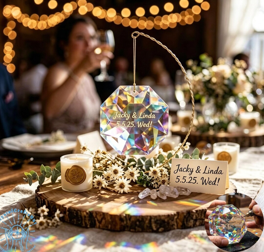 Aurora Borealis Octagon Suncatcher, Crystal Rainbow Maker, Wedding ...