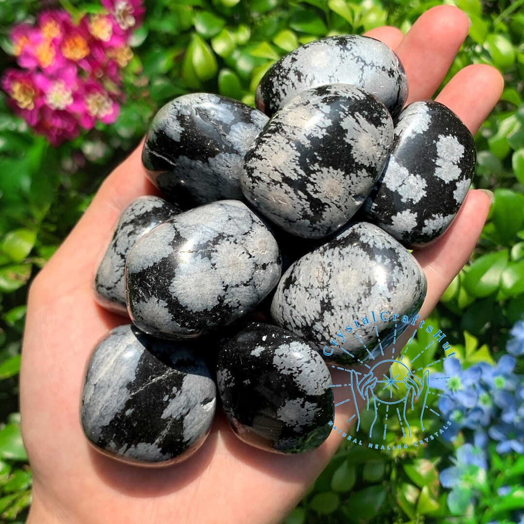 Raw Snowflake Obsidian Stone AAA+ Rough Obsidian Tumbled Stones Natural ...
