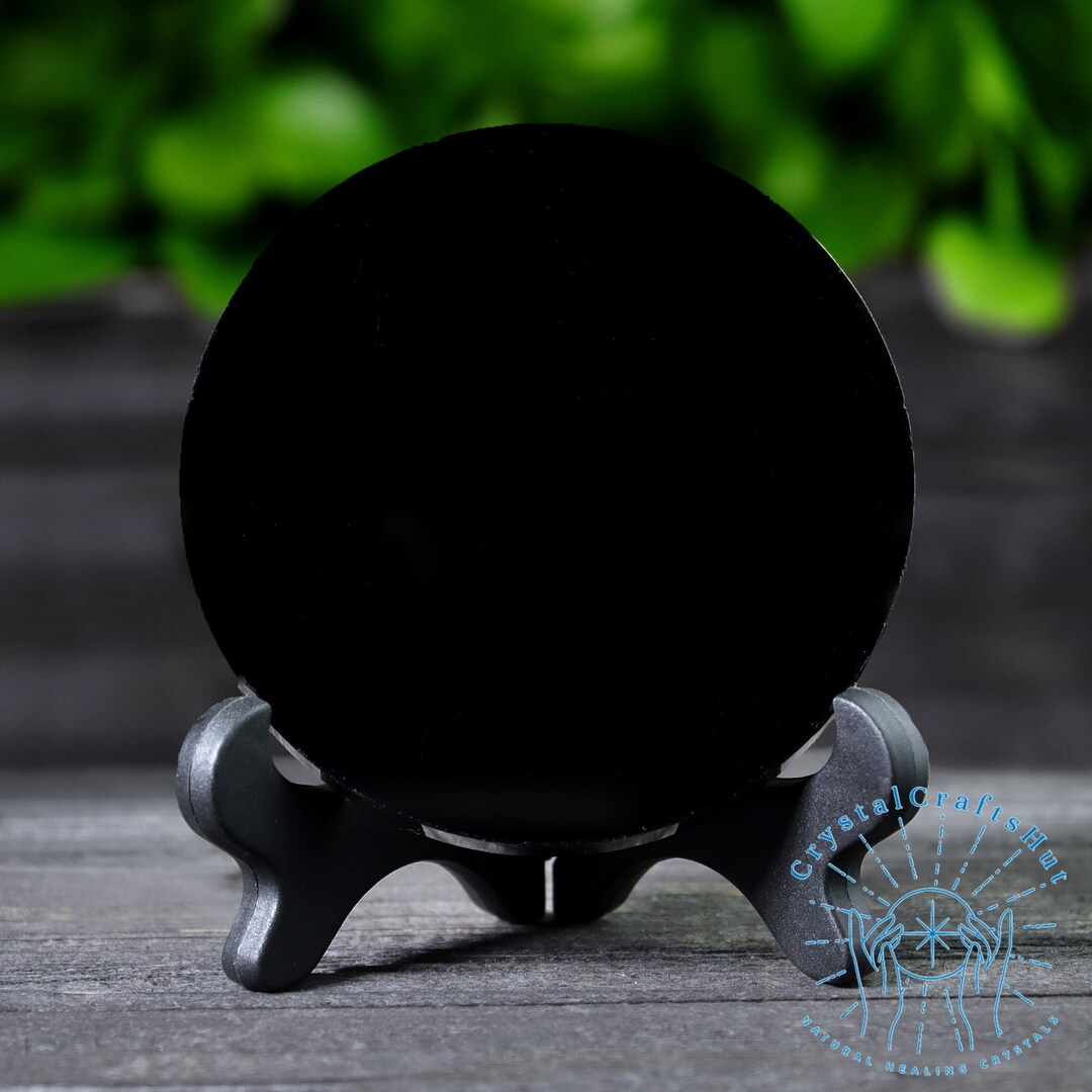 Obsidian Mirror Black Obsidian Scrying Plate Energy Crystal Obsidian ...