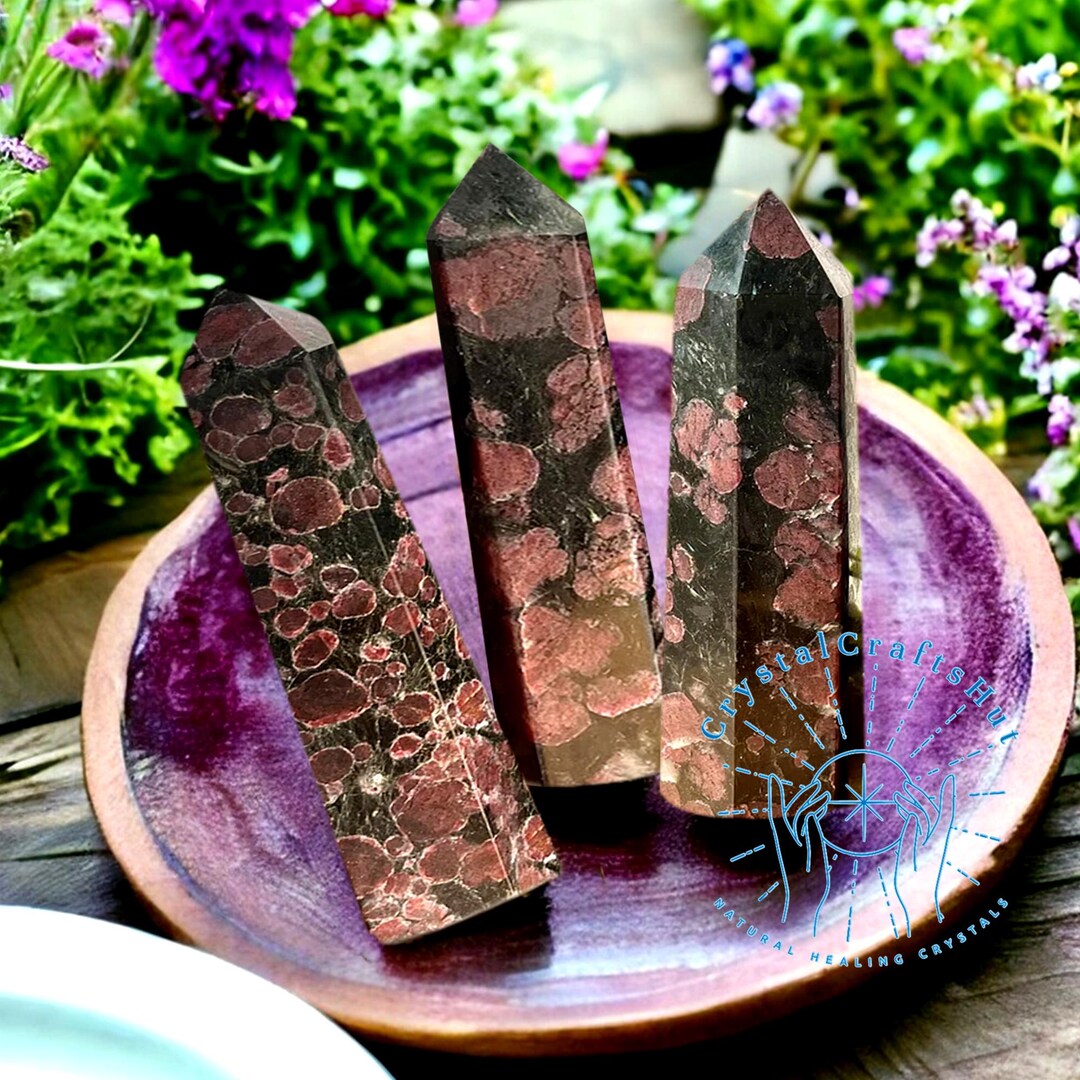 Natural Garnet and Astrophyllite Point Tower AAA+ Garnet Obelisk ...