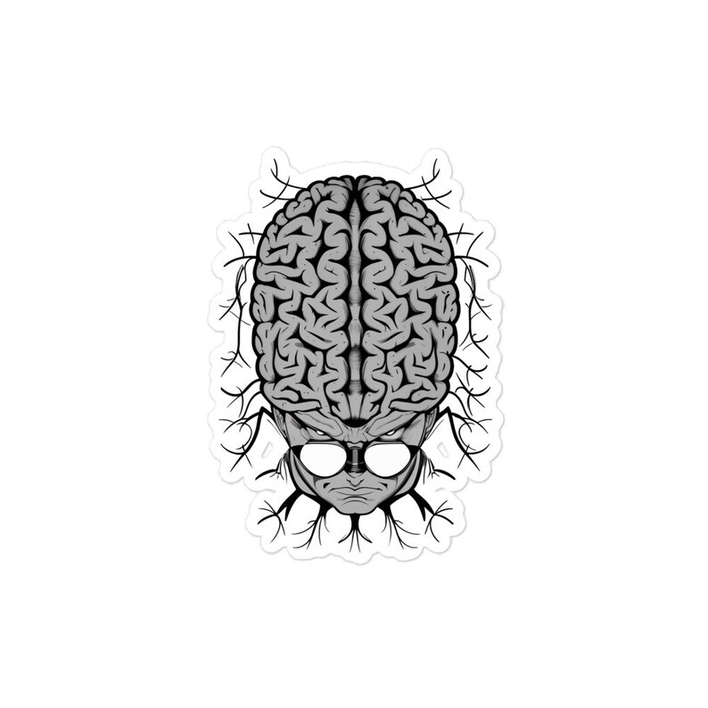Evil Scientist Brain Head With Sunglasses. Bubble-free Stickers - Etsy