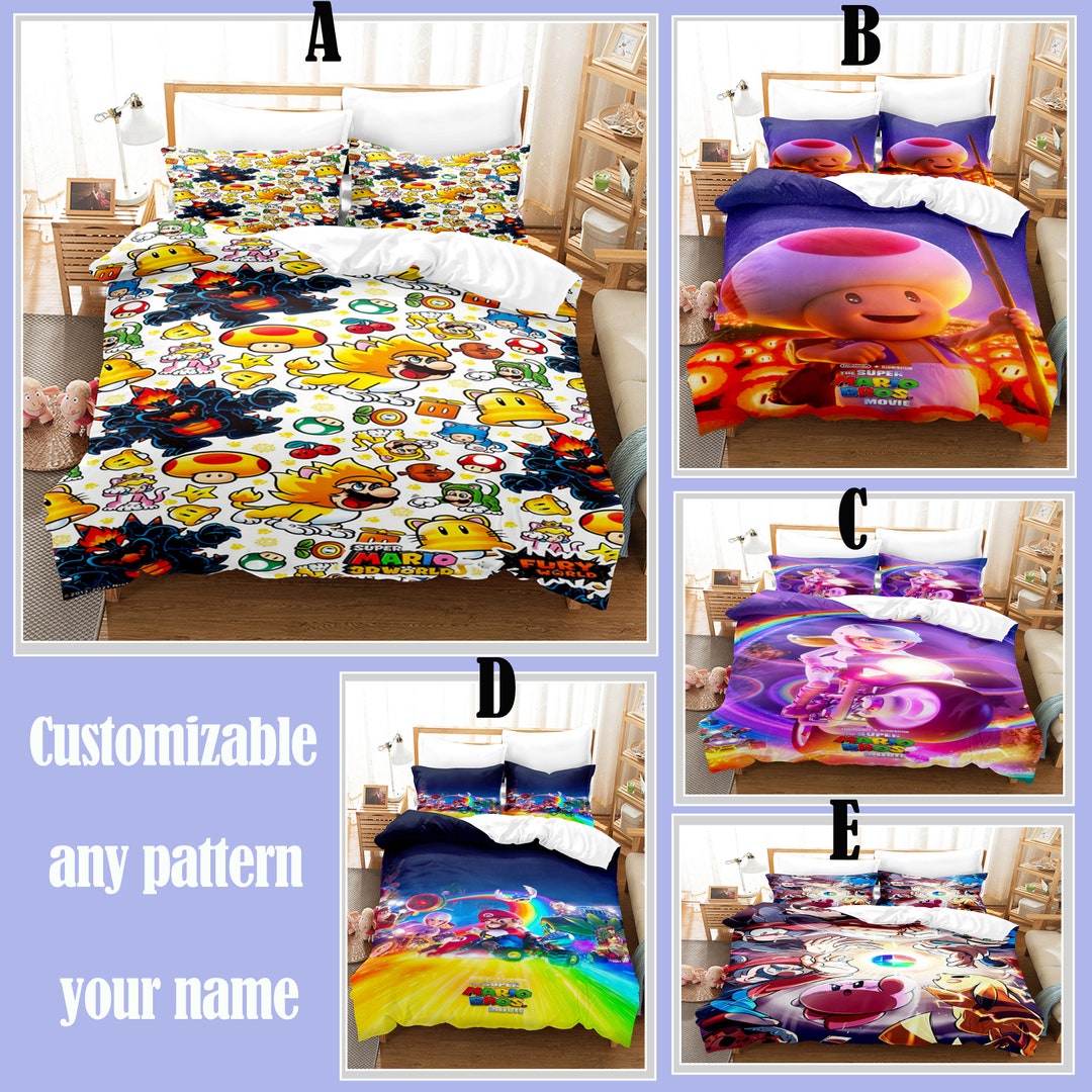 Super Mario Bedding Sets for Kids 3 Pieces Comforter Set Queen - Etsy