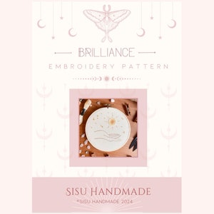 Hand Embroidery Pattern, Hand and Sun Modern Hand Embroidery Design ...