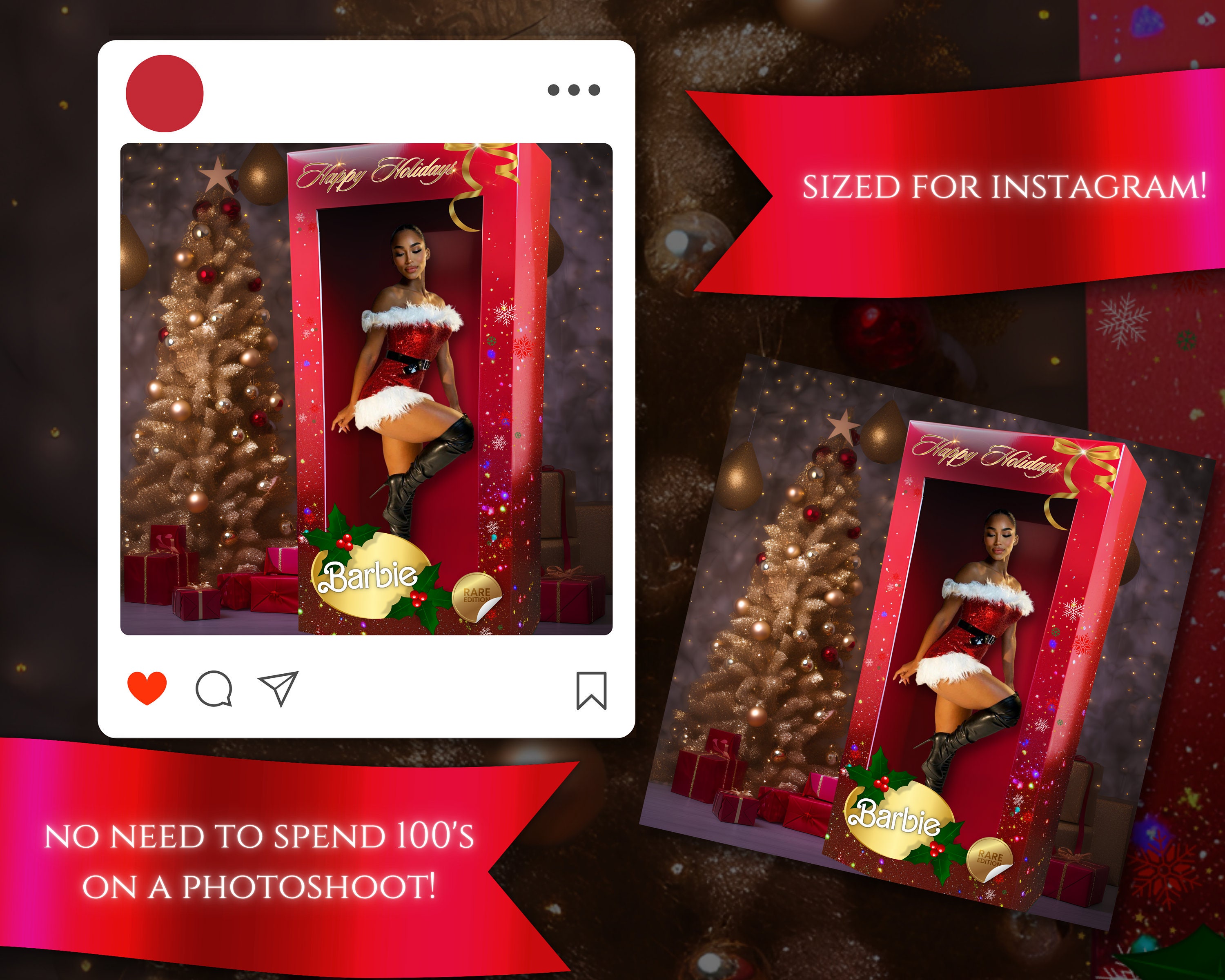 Holidays Doll Photoshoot Glam Xmas Photo Social Media Christmas ...