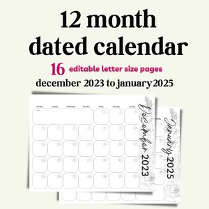 Editable 2023 2024 2025 Monthly Calendar, Back to School, Teacher ...