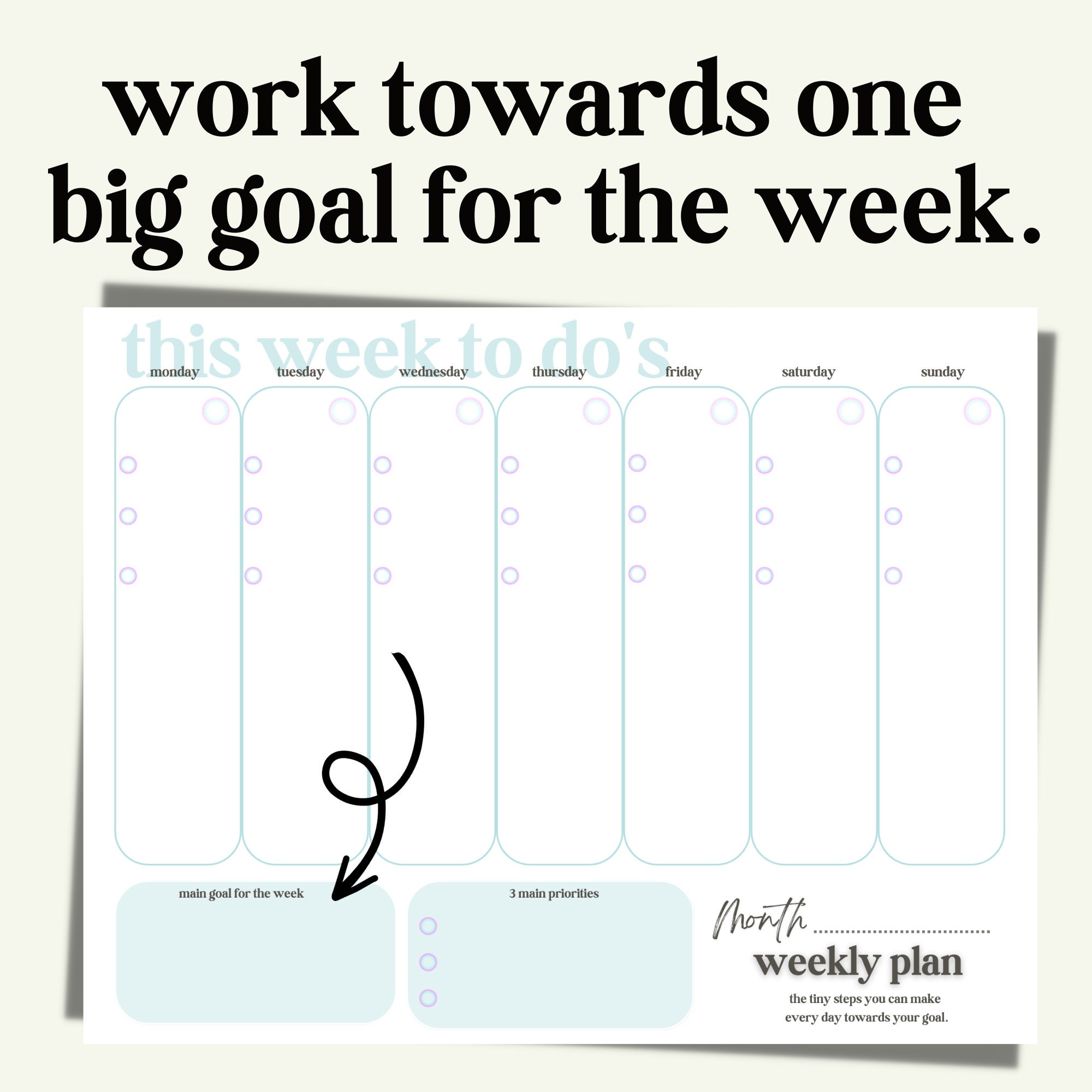 Daily Business Goals Printable Planner Dream Big Goals - Etsy