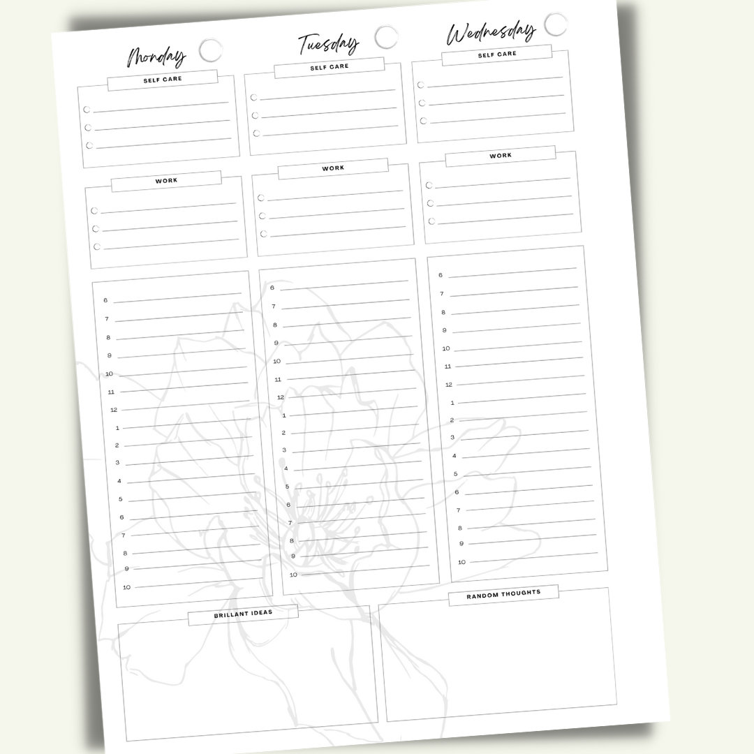 Printable Weekly Planner, Desk Planner 2024, Custom Agenda, Floral ...