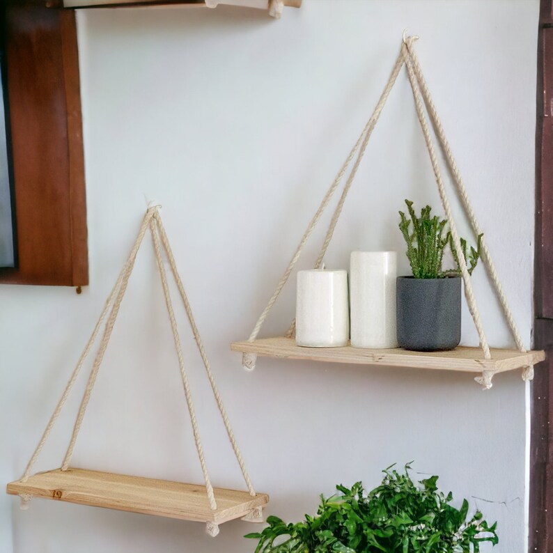 Cute Hanging Shelf Floating Shelves Wall Decor Macrame - Etsy