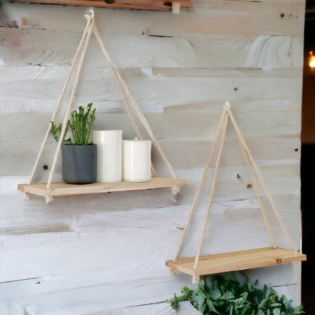 Cute Hanging Shelf Floating Shelves Wall Decor Macrame - Etsy