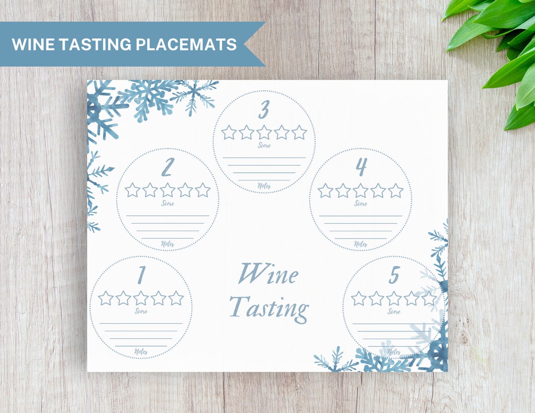 Wine Tasting Template Winter Wine Tasting Placemat Winter Wine Tasting ...