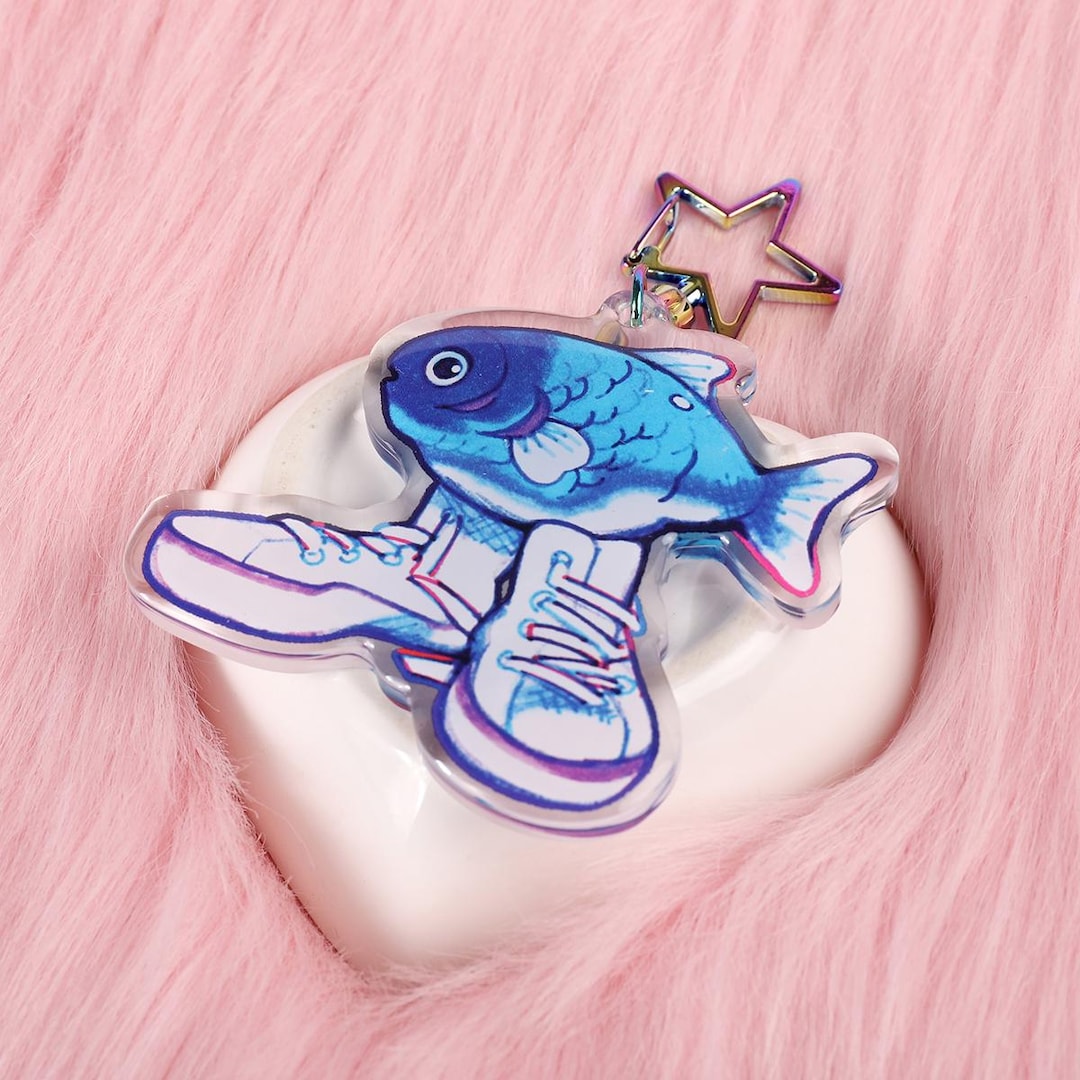 Drip Fishy Acrylic Keychain - Etsy