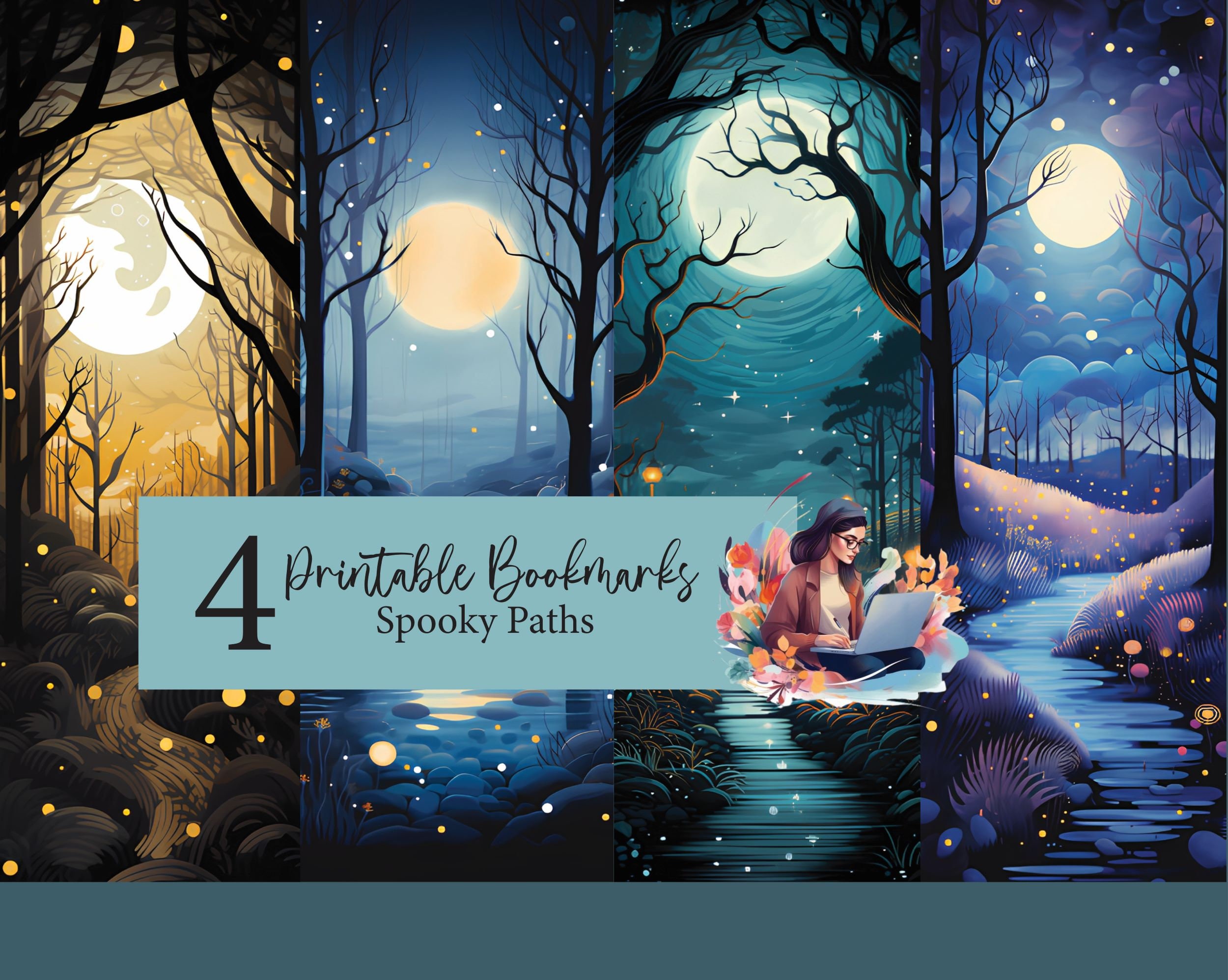 Spooky Paths Printable Bookmarks for Halloween - Etsy