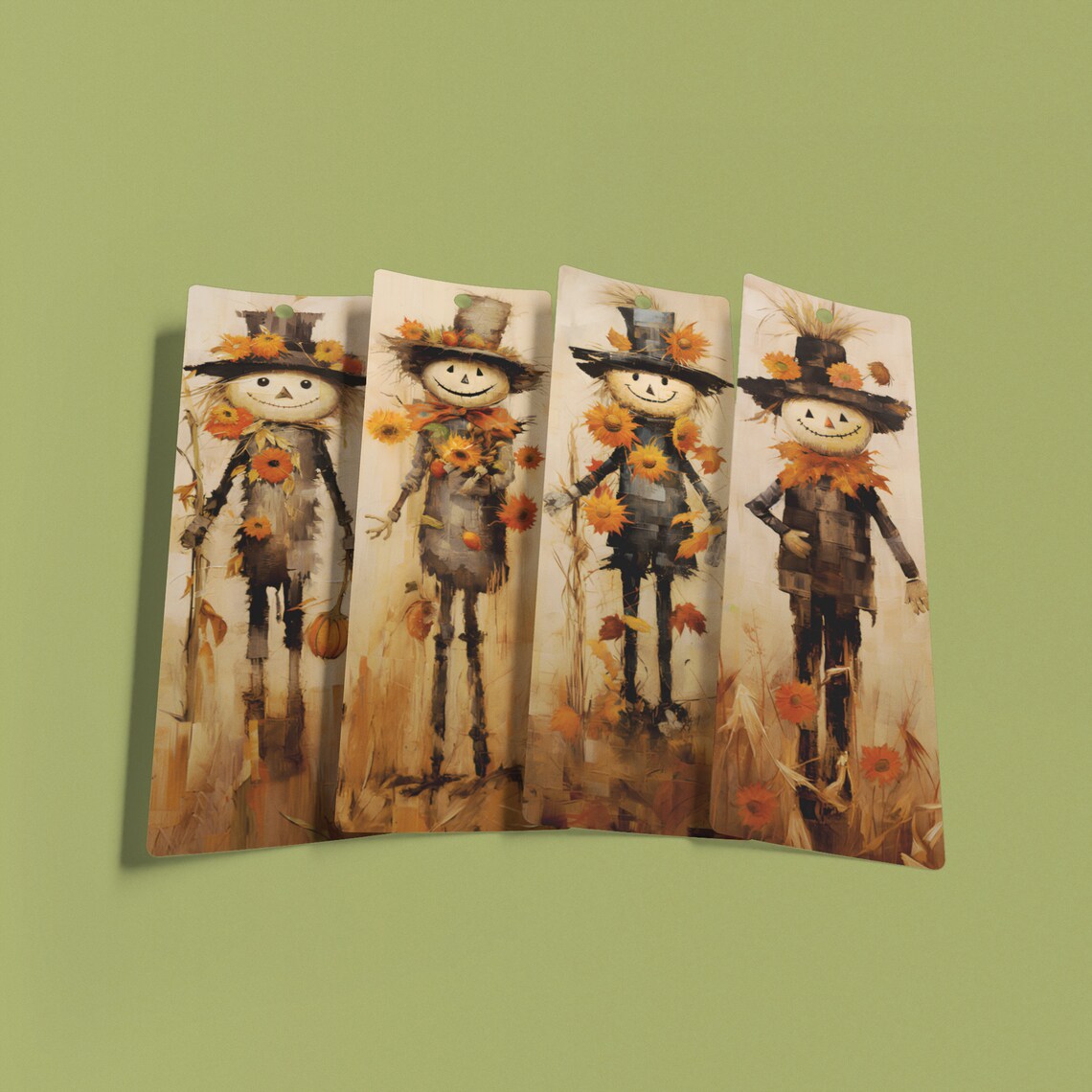 Cute Scarecrows Printable Bookmarks for Halloween Bookmarks for Fall - Etsy