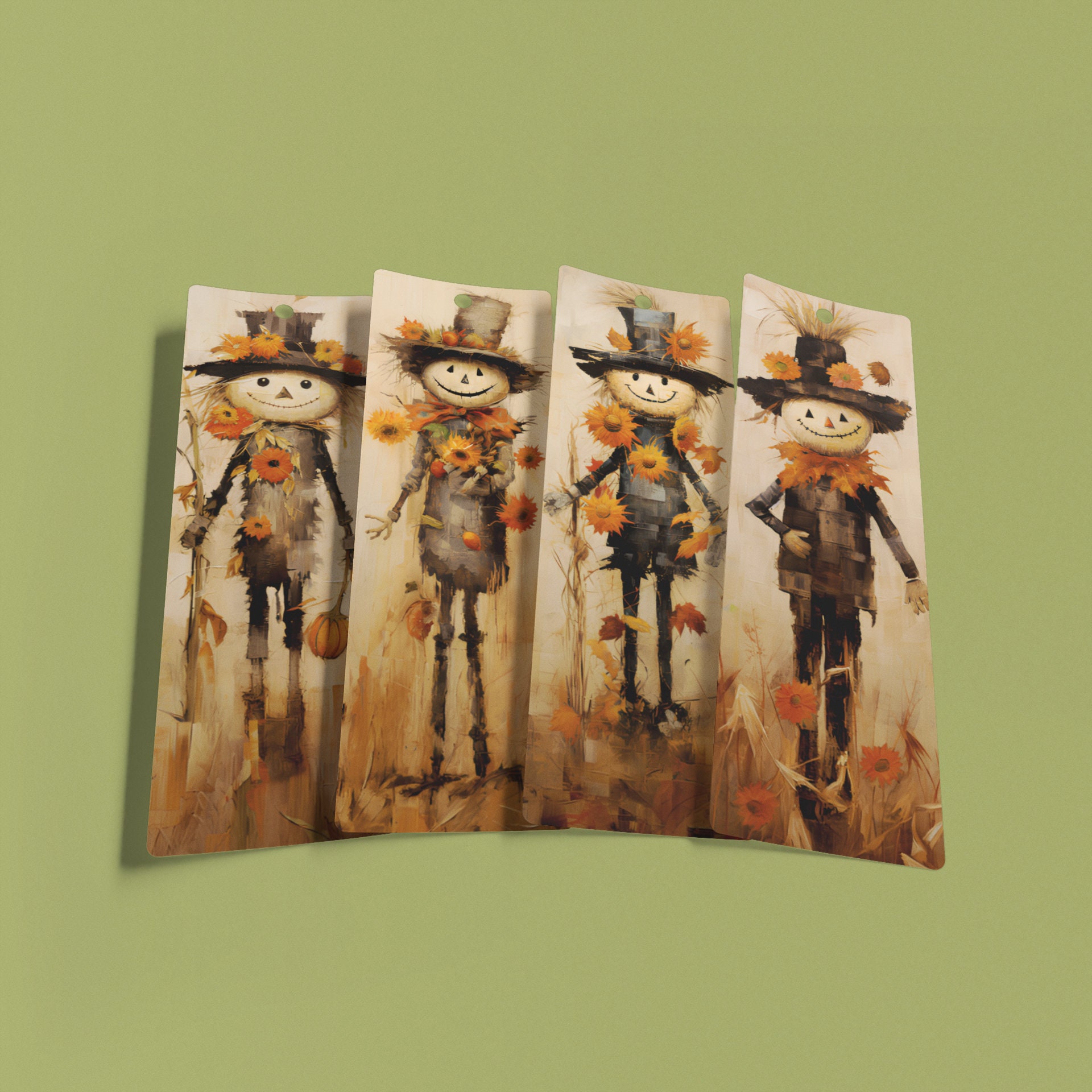 Cute Scarecrows Printable Bookmarks for Halloween Bookmarks for Fall - Etsy