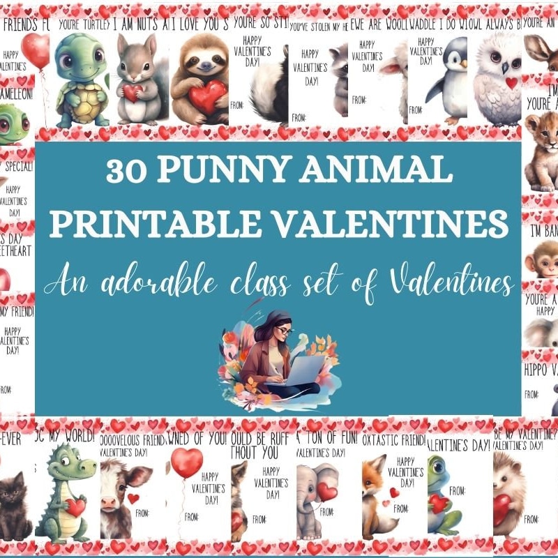 Resin animals valentine cards - Etsy.de