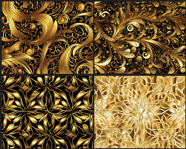 Elegant Gold Digital Paper Seamless Patterns Gold Background - Etsy