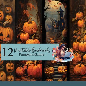 Pumpkins Galore Printable Bookmarks for Halloween - Etsy
