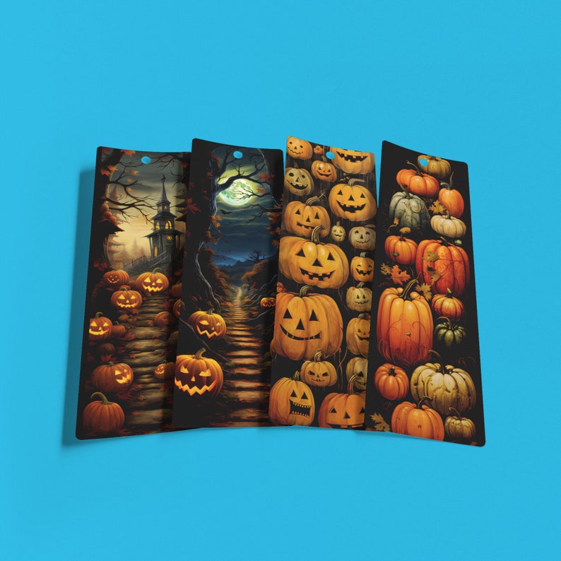 Pumpkins Galore Printable Bookmarks for Halloween - Etsy