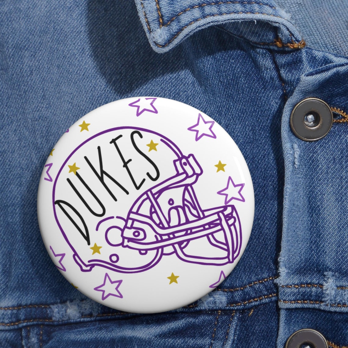 Dukes Helmet Pin I 3 Inch Pin I Gameday Button I - Etsy