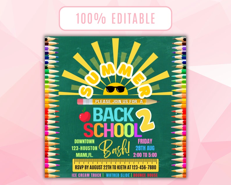 Back to School Flyer, Back to School Bash Flyer, Back to School Party ...