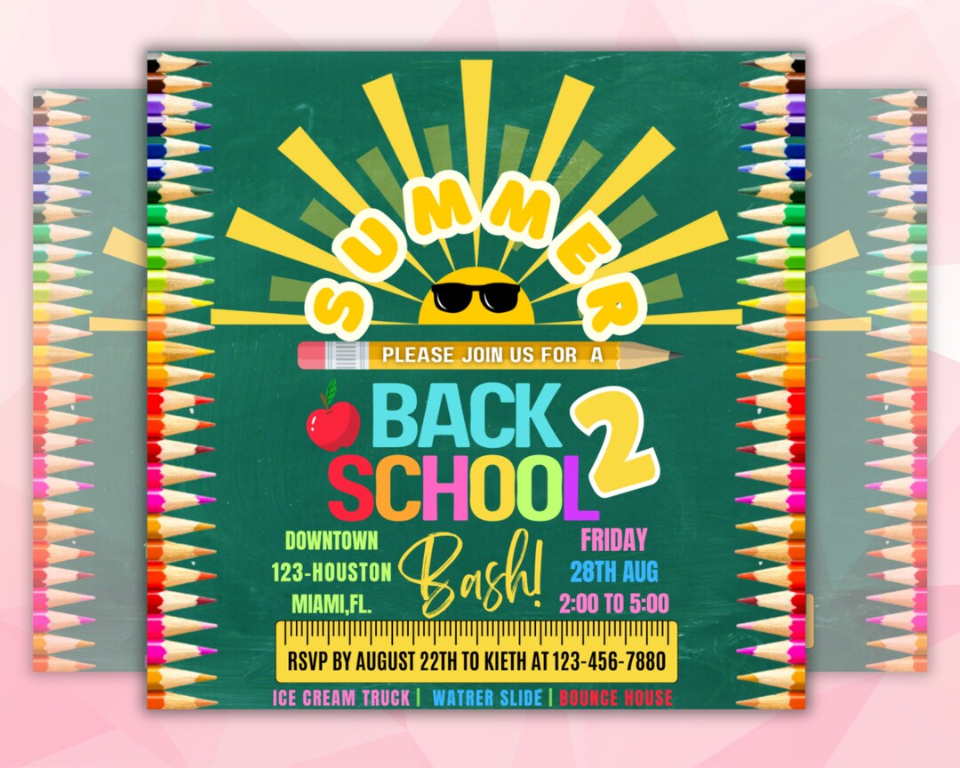 Back to School Flyer, Back to School Bash Flyer, Back to School Party ...