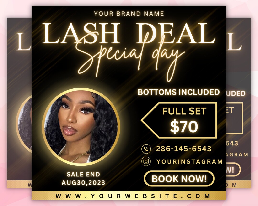 Lash Deal Flyer, Lash Special Flyer, Esthetician Lash Tech Flyer ...