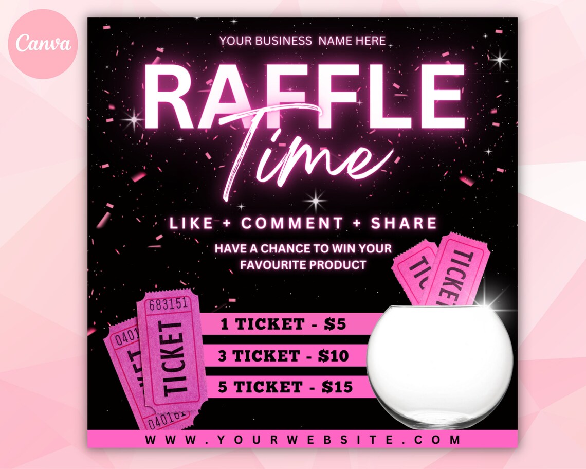 Raffle Flyer, Raffle Ticket Flyer, Giveaway Flyer, Hair Raffle Flyer ...