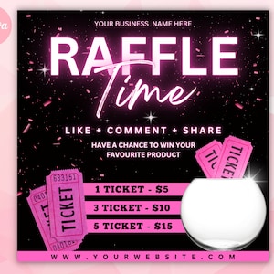 Raffle Flyer, Raffle Ticket Flyer, Giveaway Flyer, Hair Raffle Flyer ...