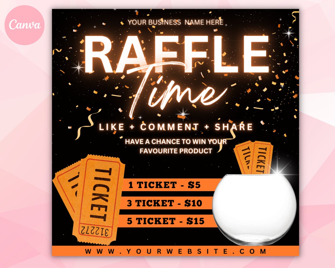 Raffle Flyer, Raffle Ticket Flyer, Giveaway Flyer, Hair Raffle Flyer ...