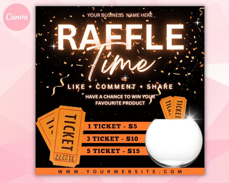 Raffle Flyer, Raffle Ticket Flyer, Giveaway Flyer, Hair Raffle Flyer ...
