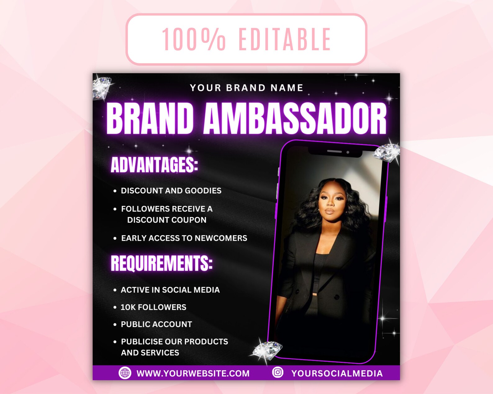 Brand Ambassador Flyer, Ambassador Wanted, Ambassador Request, Social ...