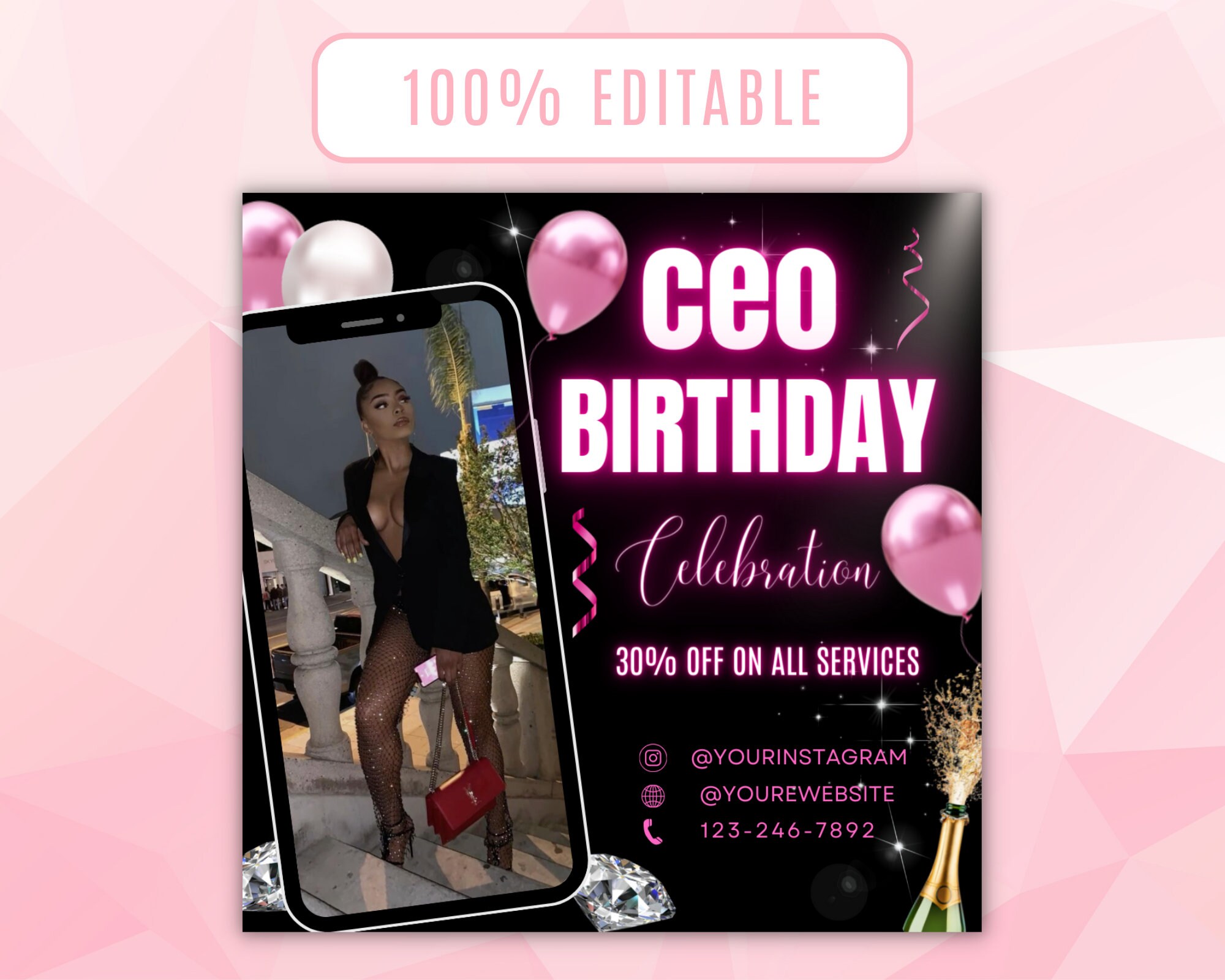 CEO Birthday Flyer, Birthday Girl Flyer, Birthday Party, Ceo Birthday ...