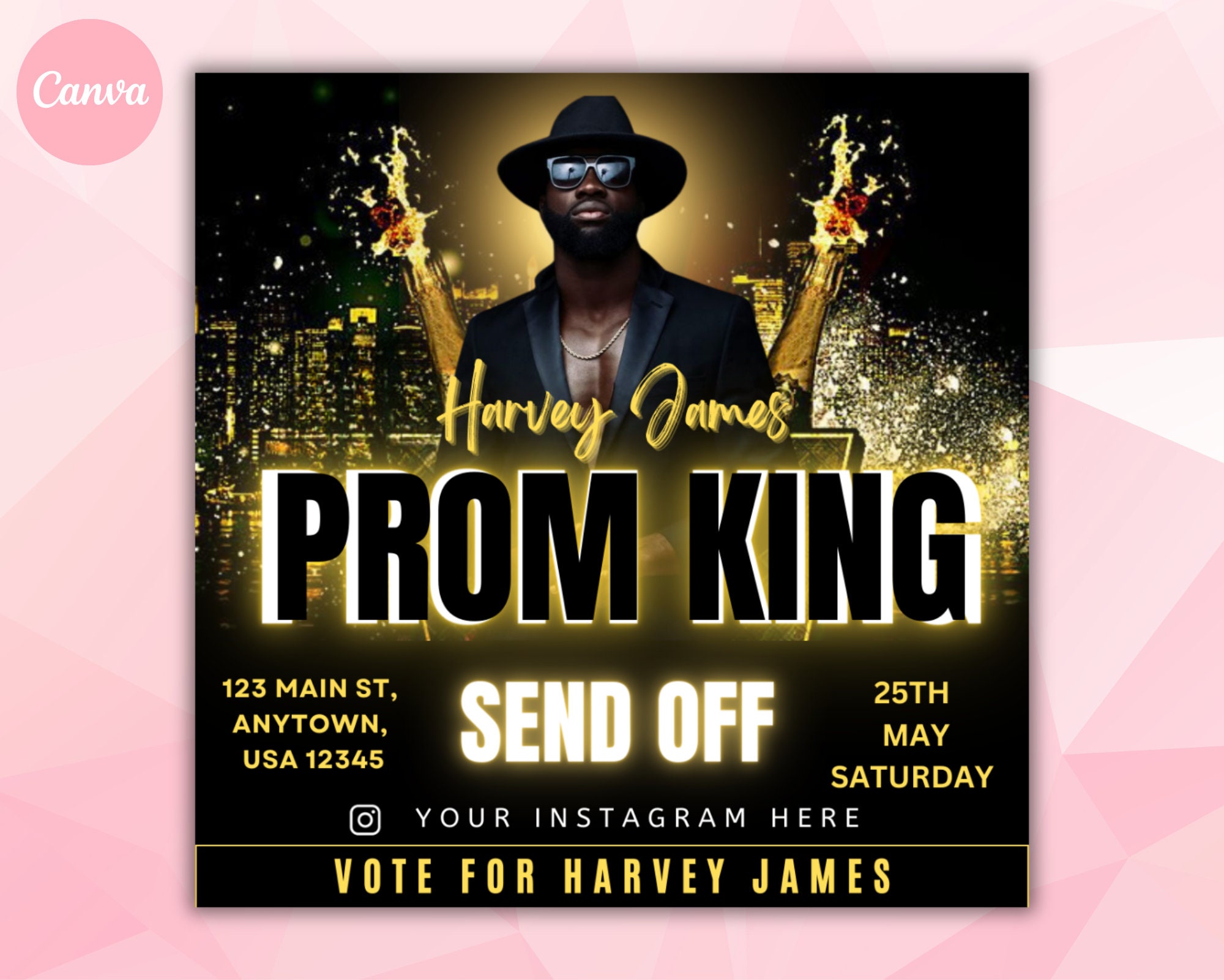 Prom Send off Flyer, Prom Send off Invitation Flyer, Prom Special Flyer ...